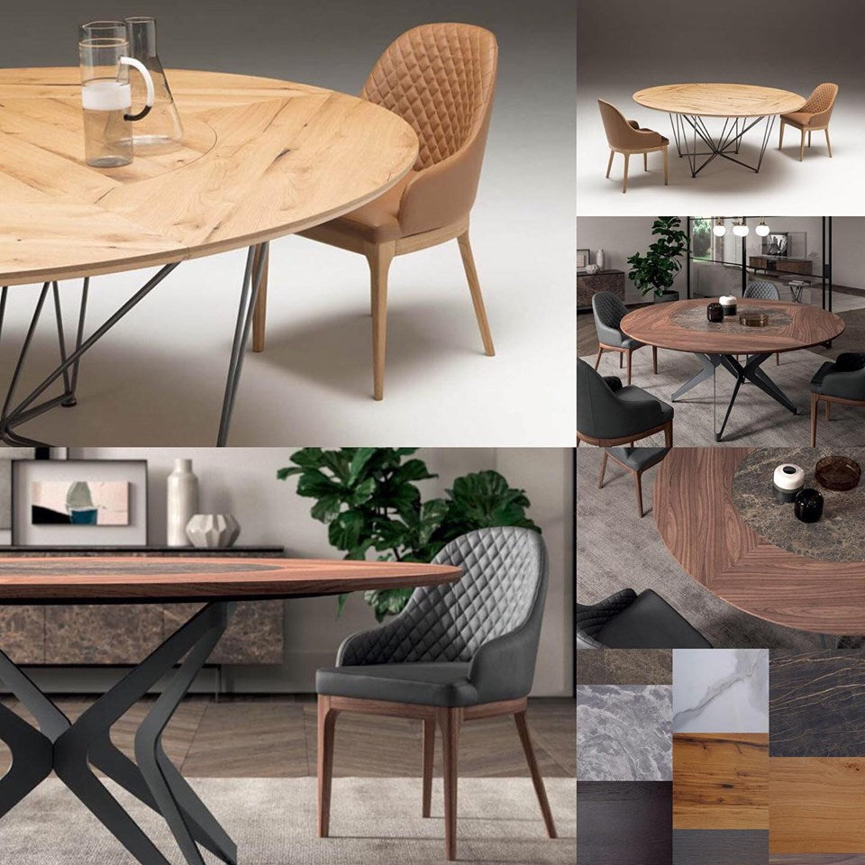 Round tables with rotating center part @compact.lv